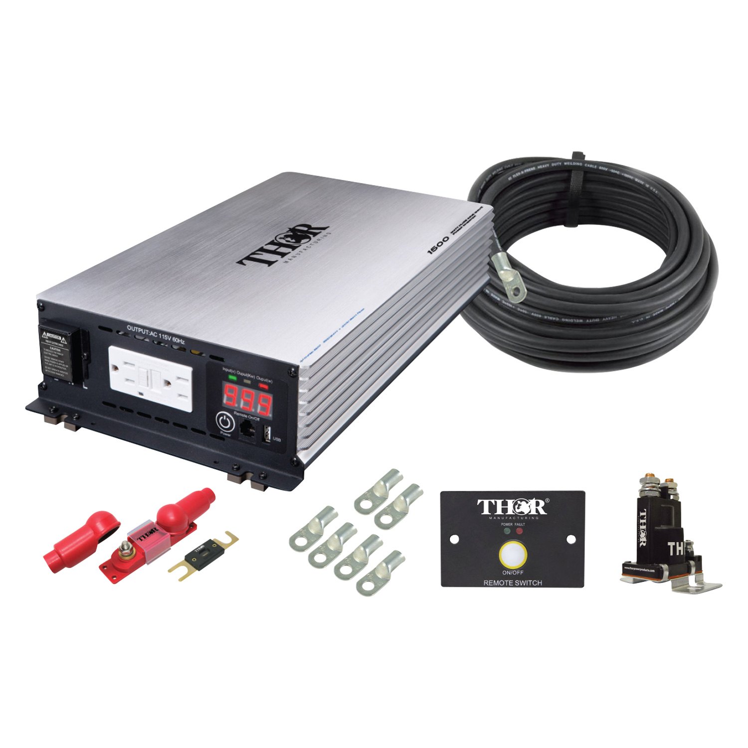 Thor® THPW1500 KIT3 - 1500W Pure Sine Wave Inverter Kit - TRUCKiD.com